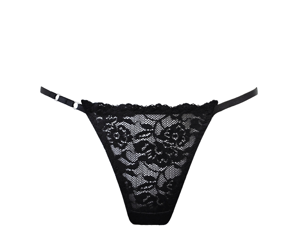 Sustainable Lingerie - Black Amber String - Anekdot Boutique