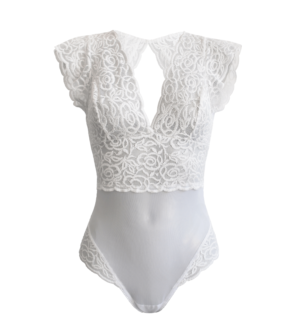 Sustainable Lingerie - Amara White Bodysuit - Anekdot Boutique